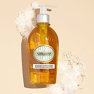 L’OCCITANE Almond Shampoo with Almond Oil for All Hair Types, 8.1 fl. Oz: Enhance Shine, Lightweight Hair, Gently Cleanse, Irresistible Almond Scent