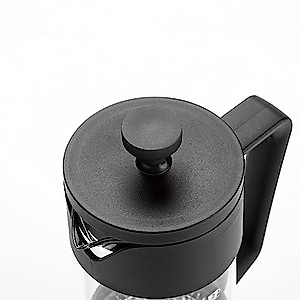 French Press Coffee Maker, Stainless Steel wlth High Borosilicate Glass Coffee Press, Both Cold and Hot Coffee Pot, Mini for Suitable for use on home kitchens, travel or offices. 350ml, Black.