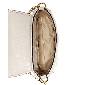 GUESS womens Gillian Mini Crossbody Flap, Stone, one size US