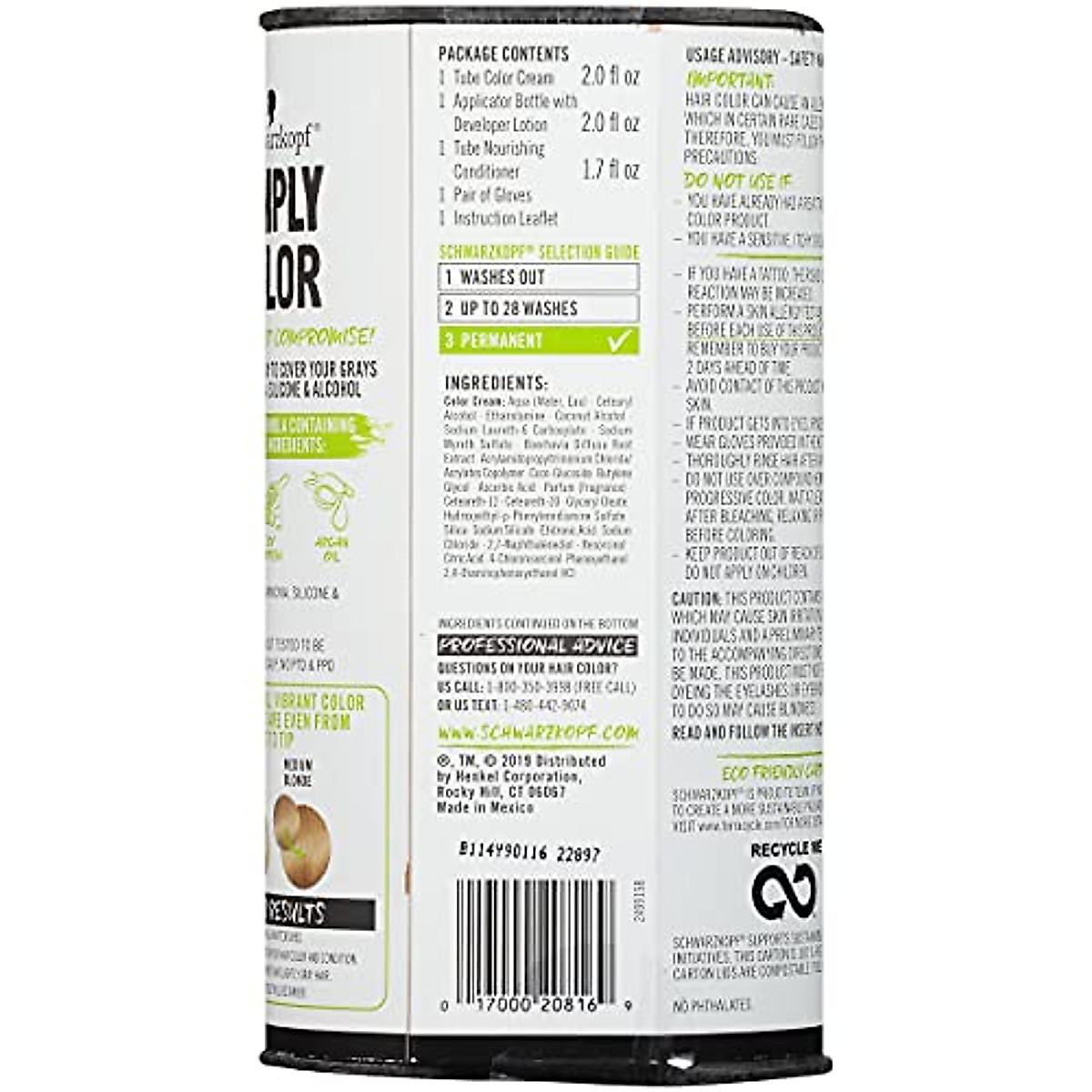 Schwarzkopf Simply Color Hair Color, 9.0 Light Blonde