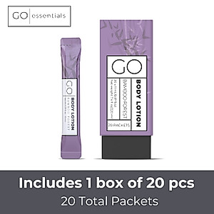 GO Essentials Travel Lotion Packets – Single Use Body and Hand Lotion for Hydrated Skin and Travel Size Toiletries. Airline Friendly – Portable Bulk Travel Size Lotion Packets. Womens Gift Set, Homeless Supplies Bulk Lotion, AirBnB Essentials