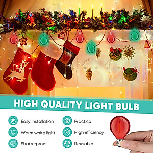 LEIFIDE 100 Pcs G40 LED Light Bulbs Replacement 1W Globe Bulbs Outdoor LED Light Bulb Fits C7 and E12 Candelabra Screw Base Sockets LED String Light Bulbs Shatterproof Bulbs, 2700k(Red, Green)