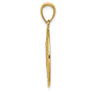 IceCarats 14K Yellow Gold Saint Christopher Medal Patron of Travelers Athletes Protection Necklace Christian Religious Pendant Faith Charm 28mm x 19mm Only