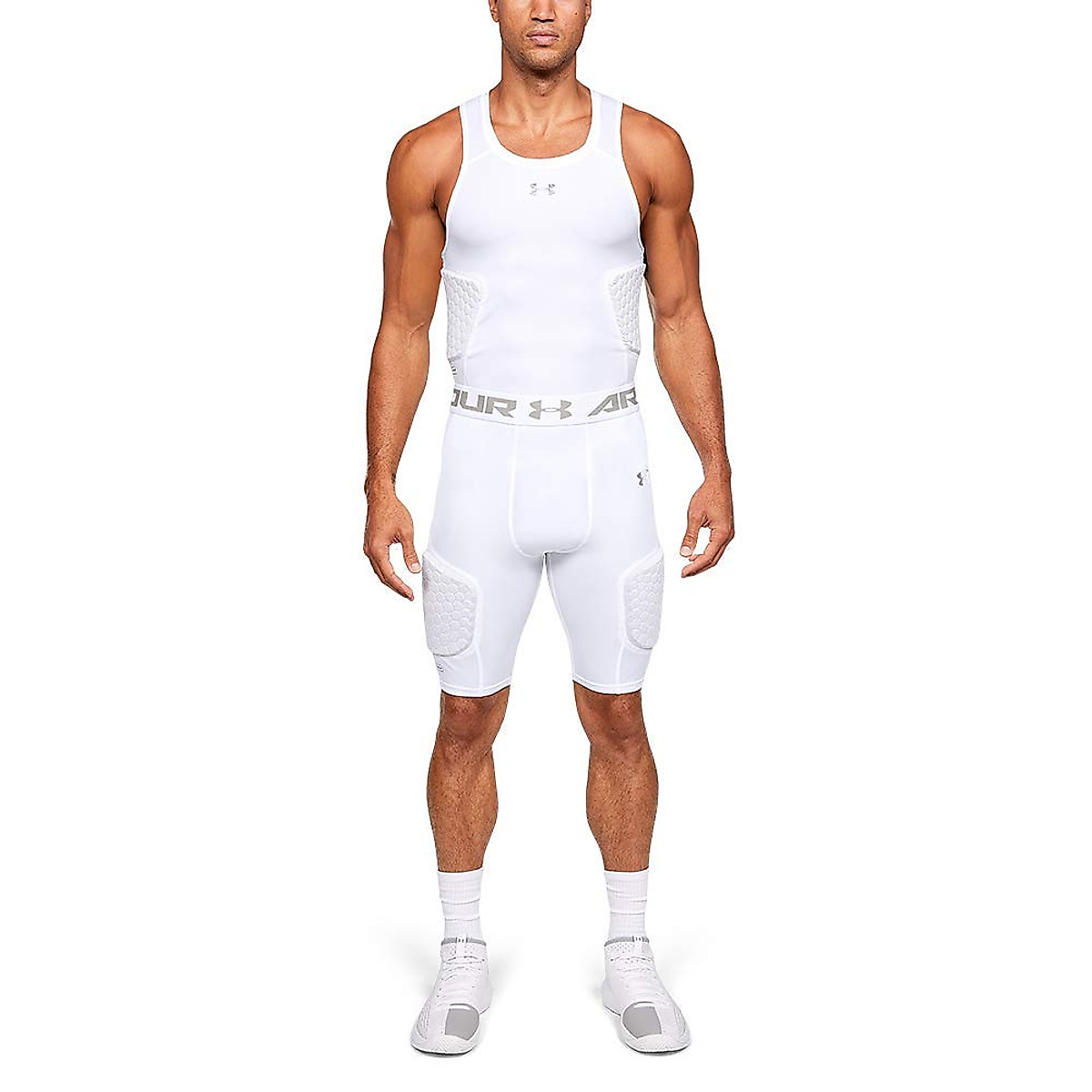 Under Armour Gameday Armour 3-Pad Short Bball-WHT,LG