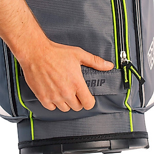 Izzo Golf Izzo Ultra-Lite Cart Golf Bag With Single Strap & Exclusive Features, Gray/Lime, 35’’ x 14’’ x 11’’