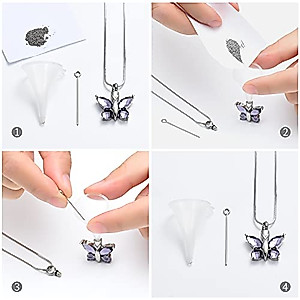 Butterfly Cremation Necklace for Ashes Memorial Keepsake for Beloved's Ashes Cremation Jewelry for Ashes Urn Pendants for Human Ashes Adult (Purple)