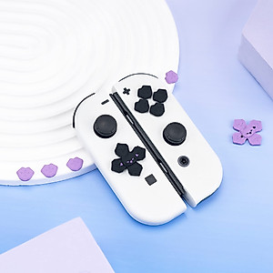 GeekShare Halloween Silicone Pastel Cross D-Pad Button Caps Set - ABXY Key Buttons Sticker Compatible with Nintendo Switch/OLED Joy-Con (Spooky Cat)