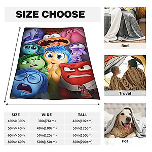Inside Blankets Out Kids Boys Throws Blanket Soft Lightweight Plush Cozy Cartoon All Seasons Blanket Movie Gifts for Bed Sofa Emotion 40"x50"