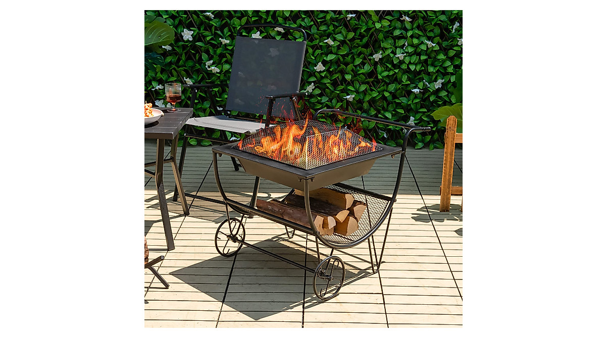 Tangkula Outdoor Fire Pit: Portable & Versatile Design