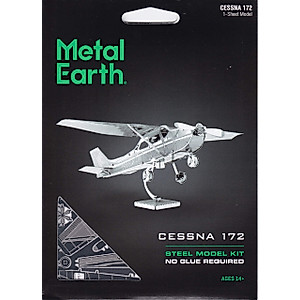 Fascinations Metal Earth Cessna 172 Airplane 3D Metal Model Kit