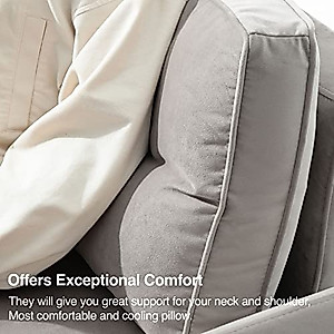 Belffin Velvet Back Cushion for Modular Sofa Rectangle Throw Pillows Soft Back Cushion (Grey)