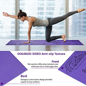 Foldable Yoga Mat for Women, Non Slip Exercise Mat for Home Gym, 5mm Travel Yoga Mats Set With Stretch Strap for Yoga Pilates and Fitness, 68"L x 24"W x 0.2 Inch Thick