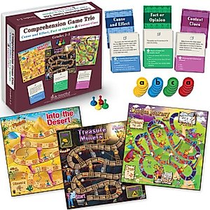 Really Good Stuff 307407 Comprehension Game Trio: Cause and Effect, Fact Or Opinion & Context Clues - Grades 2-3