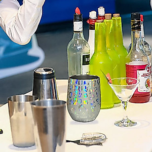 Swig Sip 12oz Wine Tumbler - Double Wall Stainless Steel Vacuum Insulated Travel Outdoor Liquor Cup Bridesmaid Gift (Laser Silver)