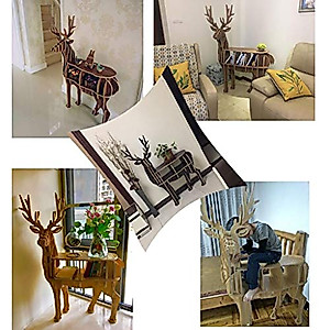 ROLTIN Storage Shelf DVD Bookcase Storage Rack Bookshelf Animal Shelf Male Deer Shape Flower Stand Model Room Coffee Table Clothing Store Landing Decoration (Size : 108 * 52 * 1