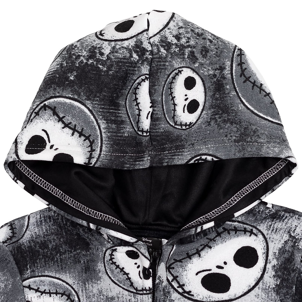 Disney Nightmare Before Christmas Jack Skellington Toddler Boys Fleece Zip Up Hoodie Tie Dye Black 4T