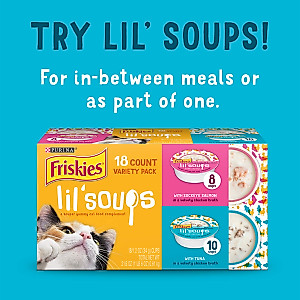 Purina Friskies Gravy Wet Cat Food Lickable Cat Treats Variety Pack, Lil' Grillers Seared Cuts With Chicken & Tuna - (Pack of 18) 1.55 oz. Pouches