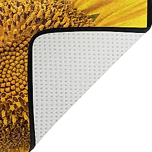 ALAZA Yellow Sunflower Blossom Floral Field Non Slip Area Rug 5' x 7' for Living Dinning Room Bedroom Kitchen Hallway Office Modern Home Decorative