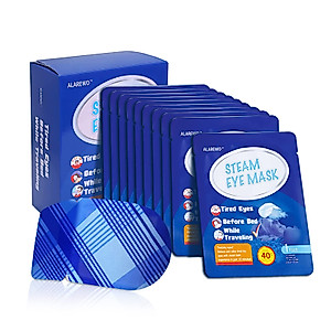ALAREWO 22 Packs Steam Eye Mask Self Heating Moist Eye Compress Disposable SPA Warm Eye Mask for Dry Eyes, Eye Fatigue, Stress Relief, Soothing Headache Travel Trouble Sleeping (Unscented)