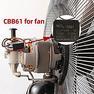 AKZYTUE CBB61 Capacitor 15uf 350V AC Ceiling Fan 2 Wire 50/60Hz for Starting Electric Fan Generator Pump Motor