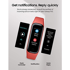 Samsung Galaxy Fit 2 Bluetooth Waterproof Fitness Tracking Smart Band – Red (Renewed)
