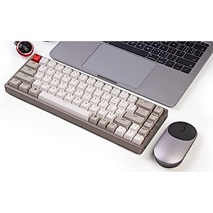 Keychron K6 65% Compact 68-Keys Aluminum Frame Wireless Mechanical Keyboard for Mac, Bluetooth, Multitasking, Wired Gaming Keyboard for Windows Non-Backlit with Keychron Brown Switch