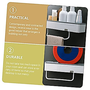 GATHINESS Shelves Bathroom Storage Rack Bathroom Wall Mounted Towel Hanger Adjustable Shelves Corner Shower Pot bar Rack Hand Towel bar Towel Rod Storage Basket Nail Free Shelf