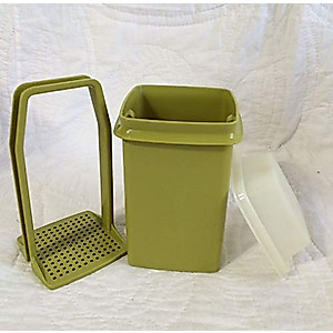 Tupperware Small Square Pick a Deli Pickle or Olive Keeper Container, Green
