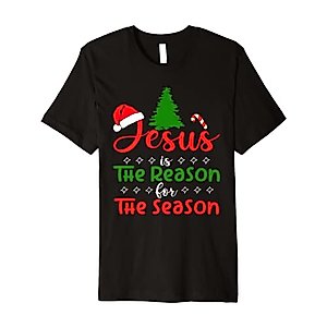 Christian Jesus The Reason Christmas Stocking Stuffer Premium T-Shirt