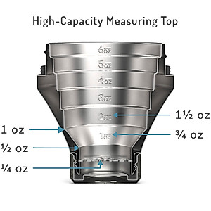 Elevated Craft Hybrid Cocktail Shaker + Hybrid Cocktail Glass - Home Bar Essential Bundle - Premium Vaccum Insulated Cocktail & Steel Base with Removable Glass Insert, Innovative Measuring System