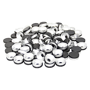 10ml Clear Glass Vials-2-1/2 Dram Clear Glass Headspace Vials with Black Plastic-Aluminum Flip Caps and Rubber Injection Stoppers, 100 Pack, 20mm Flat Bottom Lab Vial