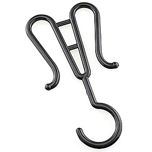 HJ Garden 4PCS Plastic Slippers Hook, Bike Shoe Holder, Sturdy Shoe Racks Compatible with Peloton Exercise Bike, Hanging Shoe Organizer with Double Hooks, Multi-Function Shoes Drying Rack, Black