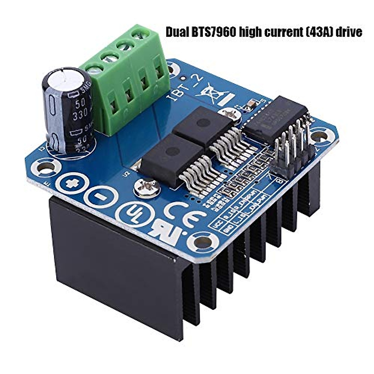 Motor Drive Module Board Module, Double BTS7960 High Current (43 A) H-bridge Driver, High-Power Driver for Smart Car BTS7960 43A Electric Components, Module