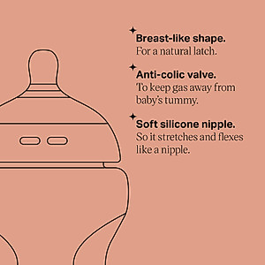 Tommee Tippee Baby Bottles, Natural Start Anti-Colic Baby Bottle with Slow Flow Breast-Like Nipple, 9oz, 0m+, Self-Sterilizing, Baby Feeding Essentials, Pink & Green, Pack of 4