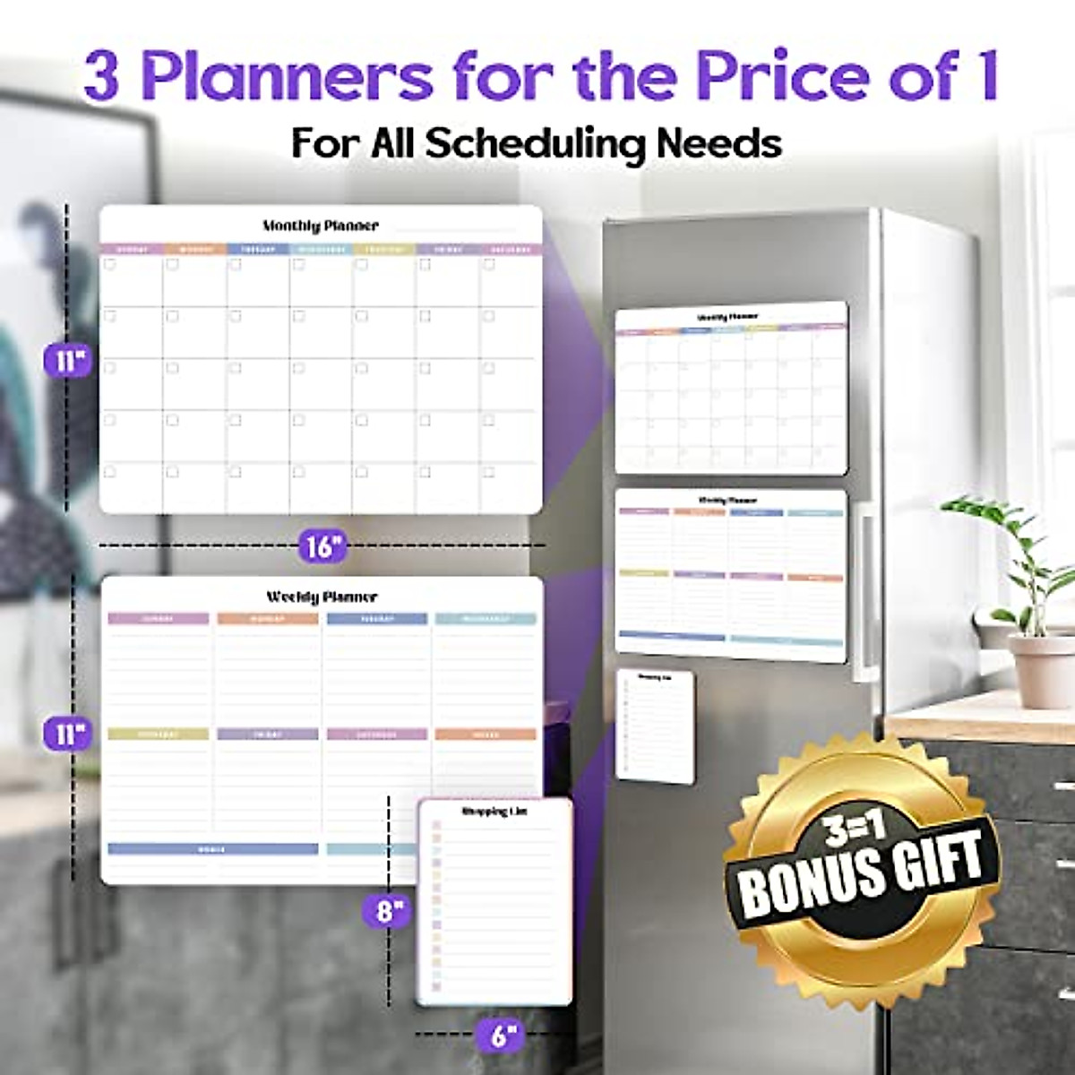 Ornamic Magnetic Dry Erase Calendar for Fridge - Organize 2023 Effortlessly