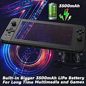 X70 Handheld Game Console 7.0 inch Pro Retro Games Consoles Classic Video Games Pad Style Preinstalled System Built-in Rechargeable Battery Gaming Consoles 64GB