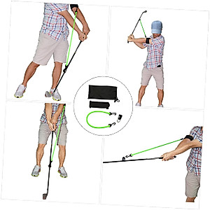 INOOMP 1 Set Swing Trainer Practicing Trainer Golfer Sports Toy Latex Trainer Swinging Trainer Motion Posture Belt Arm Band Trainer Gym Belt Men and Women Cloth Fabric Emulsion