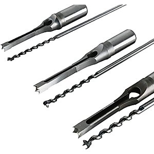 Square Hole Mortise Chisel Drill Bit Tools, HSS Woodworking Hole Saw Mortising Chisel Drill Bit Set Twist Drill, Different Sizes 1/4" 5/16" 3/8" 1/2" 9/16" 5/8"(6pcs)