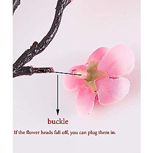 Suandsu 2 Pcs Artificial Plum Blossom Fake Wintersweet DIY Flowers Home Hotel Office Wedding Party Garden Decor 9'' High Red