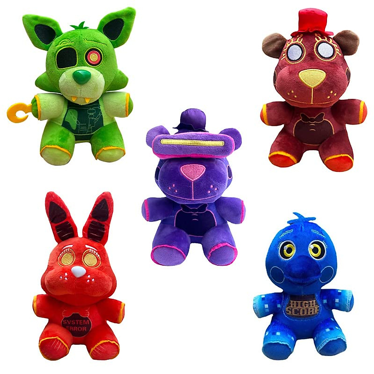 Security Breach FNAF Plushies Set - Modern Plushes for Game Fans