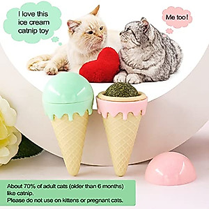 HYH Catnip Balls for Cats Wall, Self-Adhesive Magic Catnip Rollerball Wall Mounted Catnip Balls, Healthy Edible Cat Mint Chew Toy for Cleaning Teeth/Playing/Relieve Anxiety/Removal Hairball