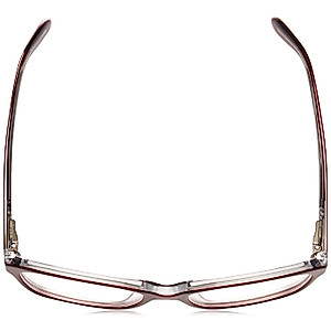 Ralph by Ralph Lauren Women's RA7039 Square Prescription Eyewear Frames, Shiny Transparent Red/Demo Lens, 53 mm