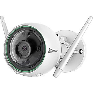 EZVIZ Outdoor Security Camera Color Night Vision, 1080P AI-Powered Person Detection, H.265, IP67 Waterproof, Customizable Detection Zones, 2.4GHz WiFi Supports MicroSD Card up to 256GB(C3N)