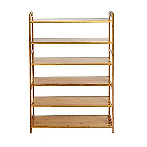 Livebest 6-Tier Entryway Shoe Rack Wooden Shoe Shelf Storage Organizer Cabinet