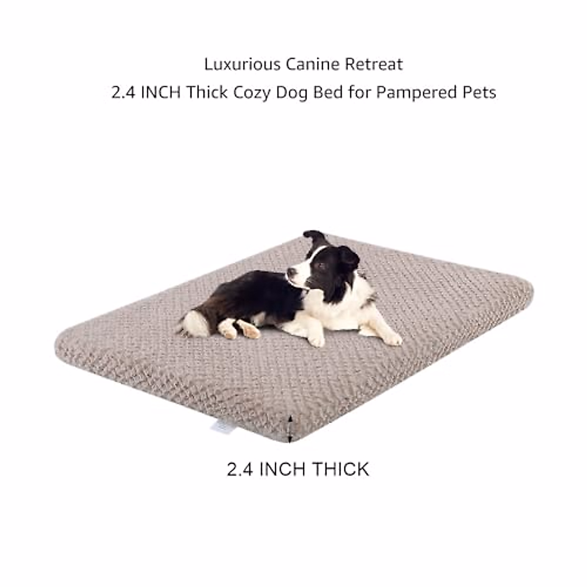 unipaws Dog Crate Furniture, Wooden Dog Kennel for Medium Breed, Indoor Decorative Wood Dog Cage, Inside Side End Table Crate with Removable Tray and Dog Bed, Dog Enclosure, for Dogs Up to 40 lbs