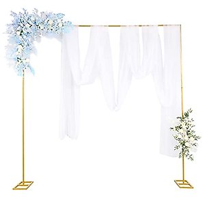 Wedding Arch Backdrop Stand,10x10Ft Adjustable Backdrop Stand Heavy, Gold Balloon Arch Stand,Backdrop Stand Kit for Ceremony Birthday Party Celebration Baby Shower Candy Tables Anniversary