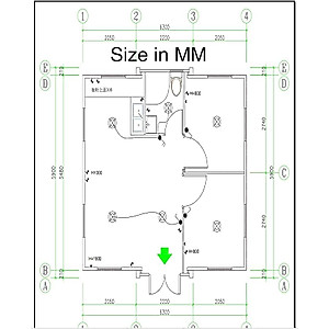 Tiny Expandable Prefab Container House 19x20ft, Mobile Portable Prefab House with Facility of Bedroom, Bathroom/Toilet, Kitchen, Suitable for Home, Workshop, Hotel, Office, Villa, Warehouse
