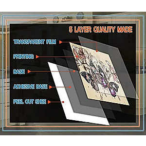 Tup Simple Pattern of Butterflies and Flowers Refrigerator Magnets Dishwasher Door Cover Vinyl Magnetic Panel Decal Home Decor 23 W x 26 H