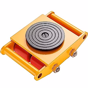 VEVOR Machinery Skate Dolly, 13,200 LBS/6T Industrial Machinery Mover, Heavy Duty Carbon Steel Machinery Moving Skate with 4 PU Wheels and 360° Rotation Non-Slip Cap for Warehouse, Workshop, Factory