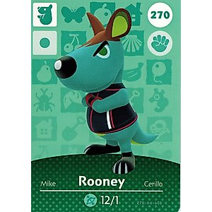 Nintendo Animal Crossing Happy Home Designer Amiibo Card Rooney 270/300 USA Version